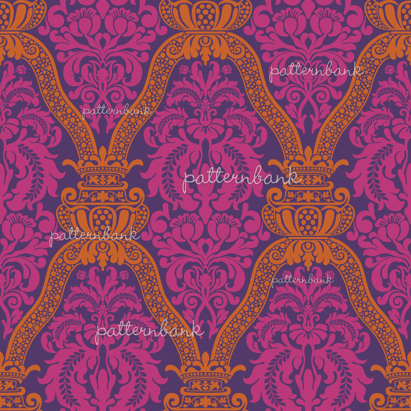 Traditional Damask Design With 3 Colours in Separated Layers in a ...